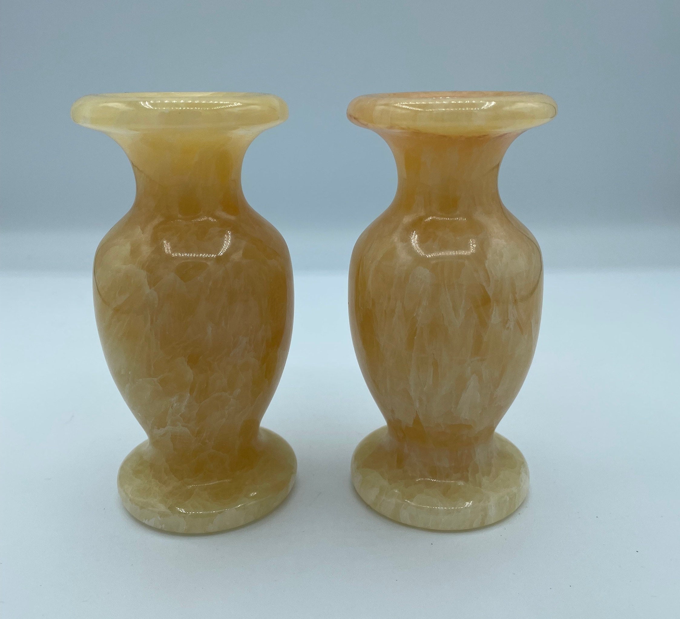 Yellow Calcite Mini Vases Set of 2 - Polished - Etsy