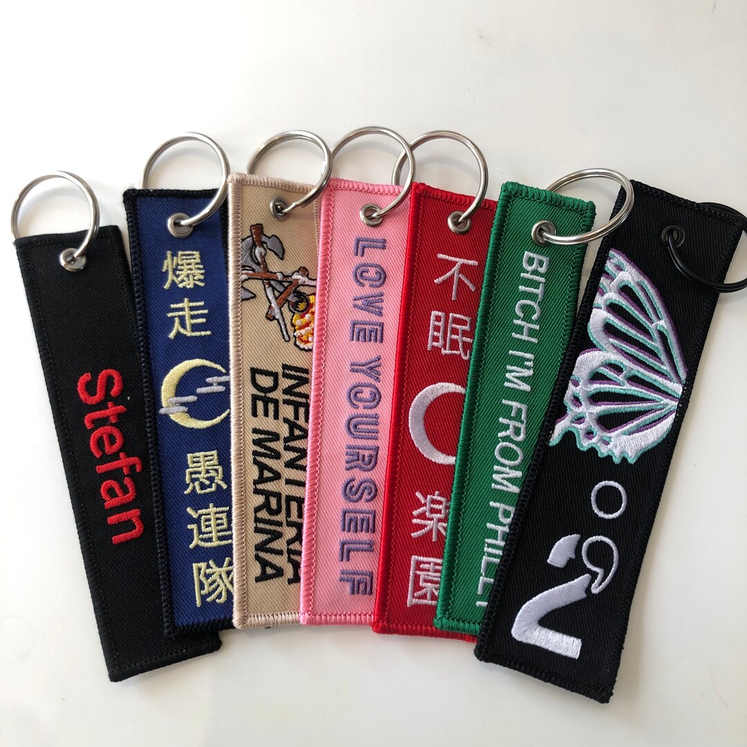 Wholesale Bulk Embroidered Keychains, Custom Flight Tags, Free Shipping ...
