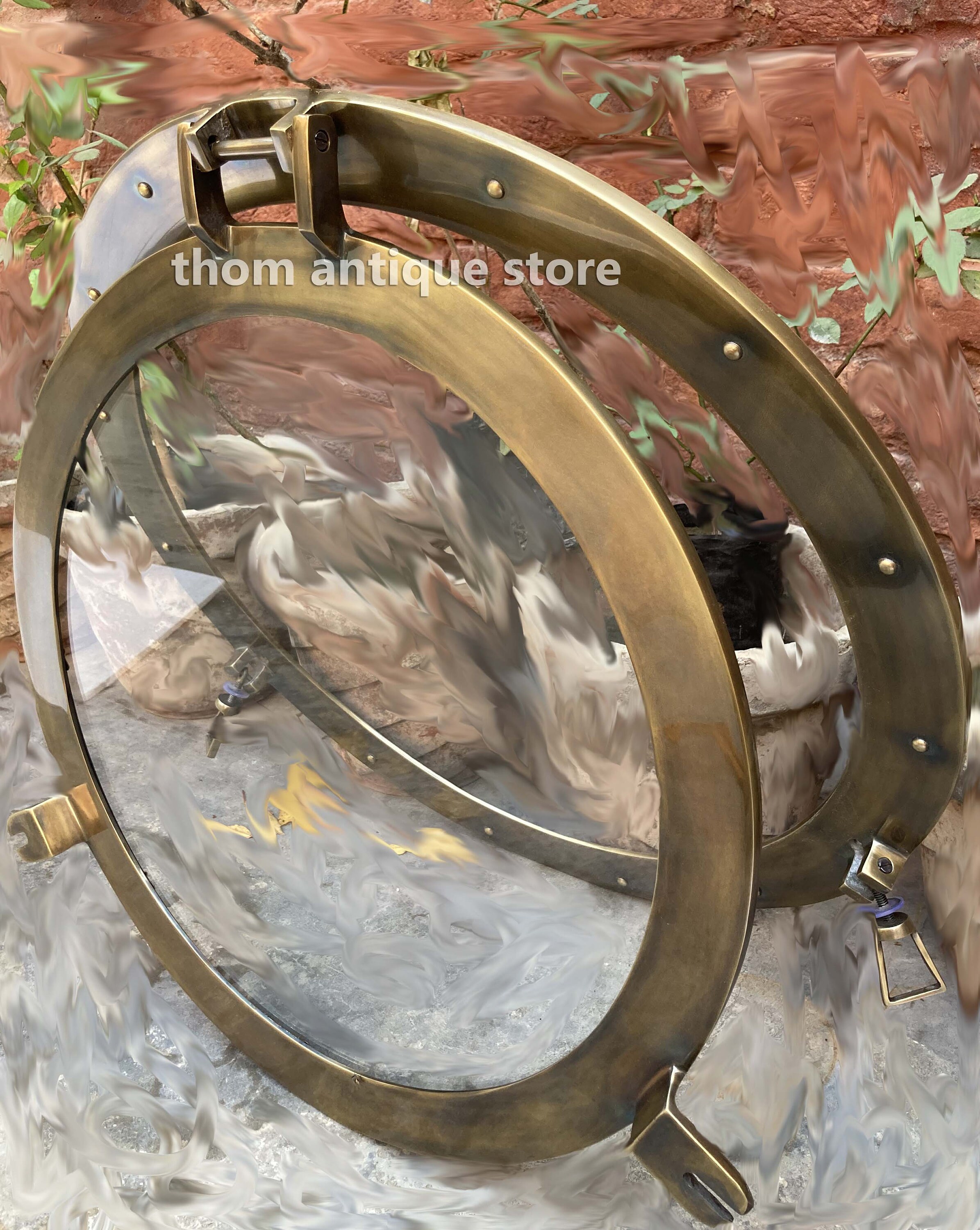 Antique Brass Finish Port Hole 24 Nautical Maritime Boat Ship Window ...