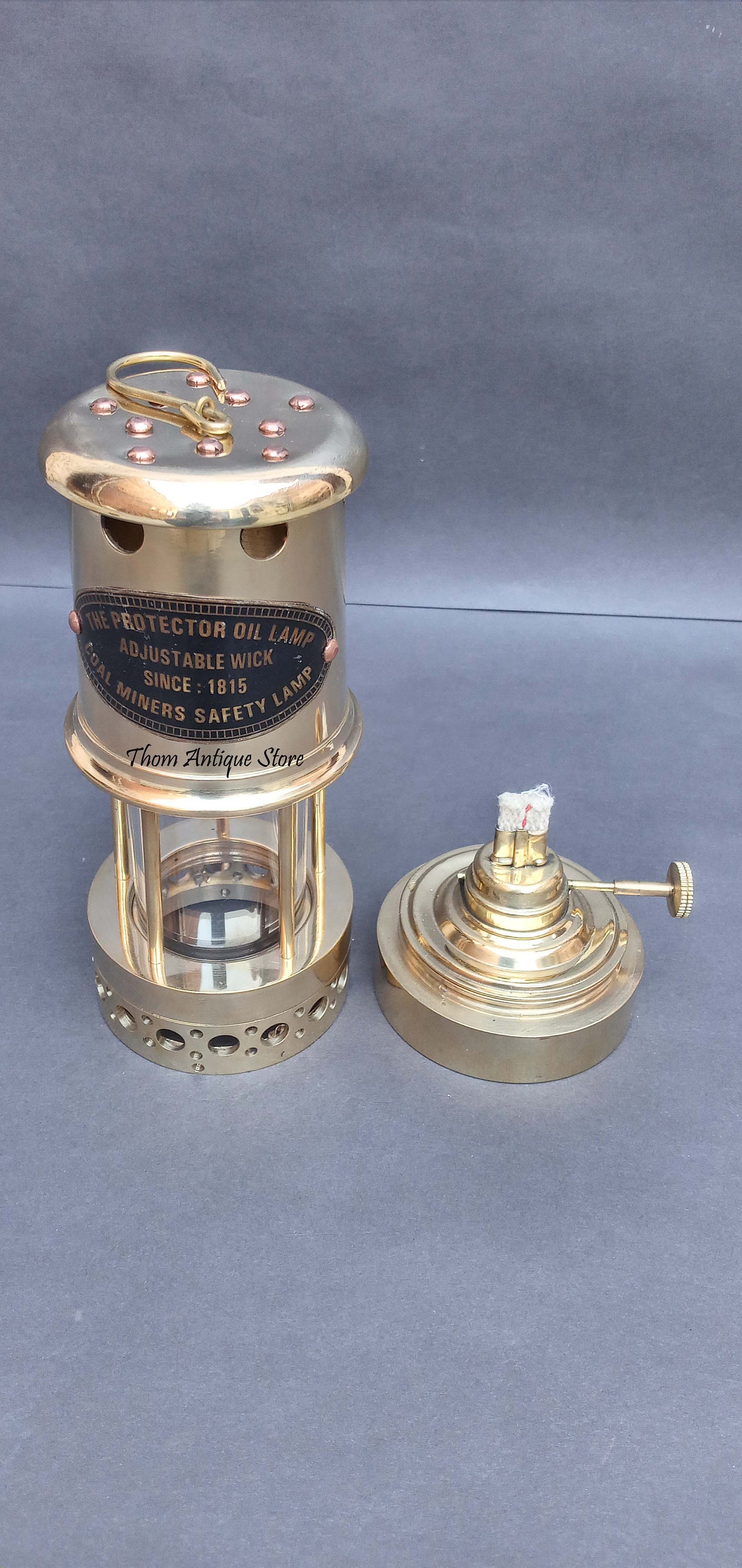 Working Miner's Lamp With Lens Brass Nautical Miner's Oil Lamp ...