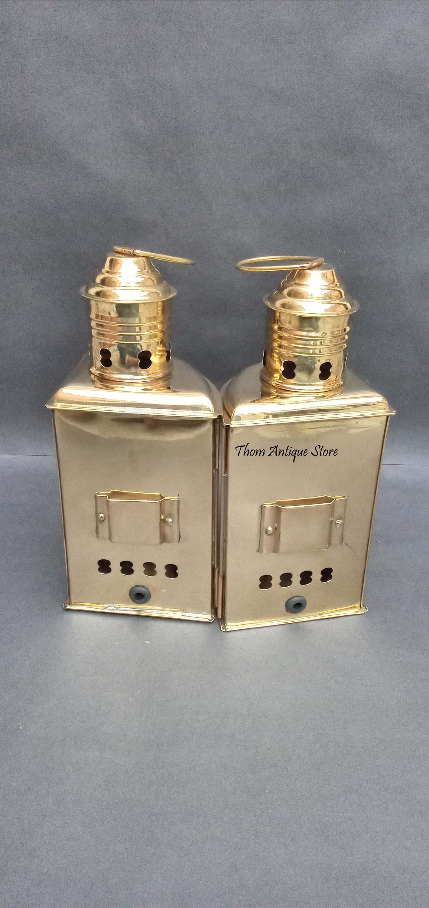 Antique Brass Port & Starboard Ship Lanterns - Antique Brass Finish ...