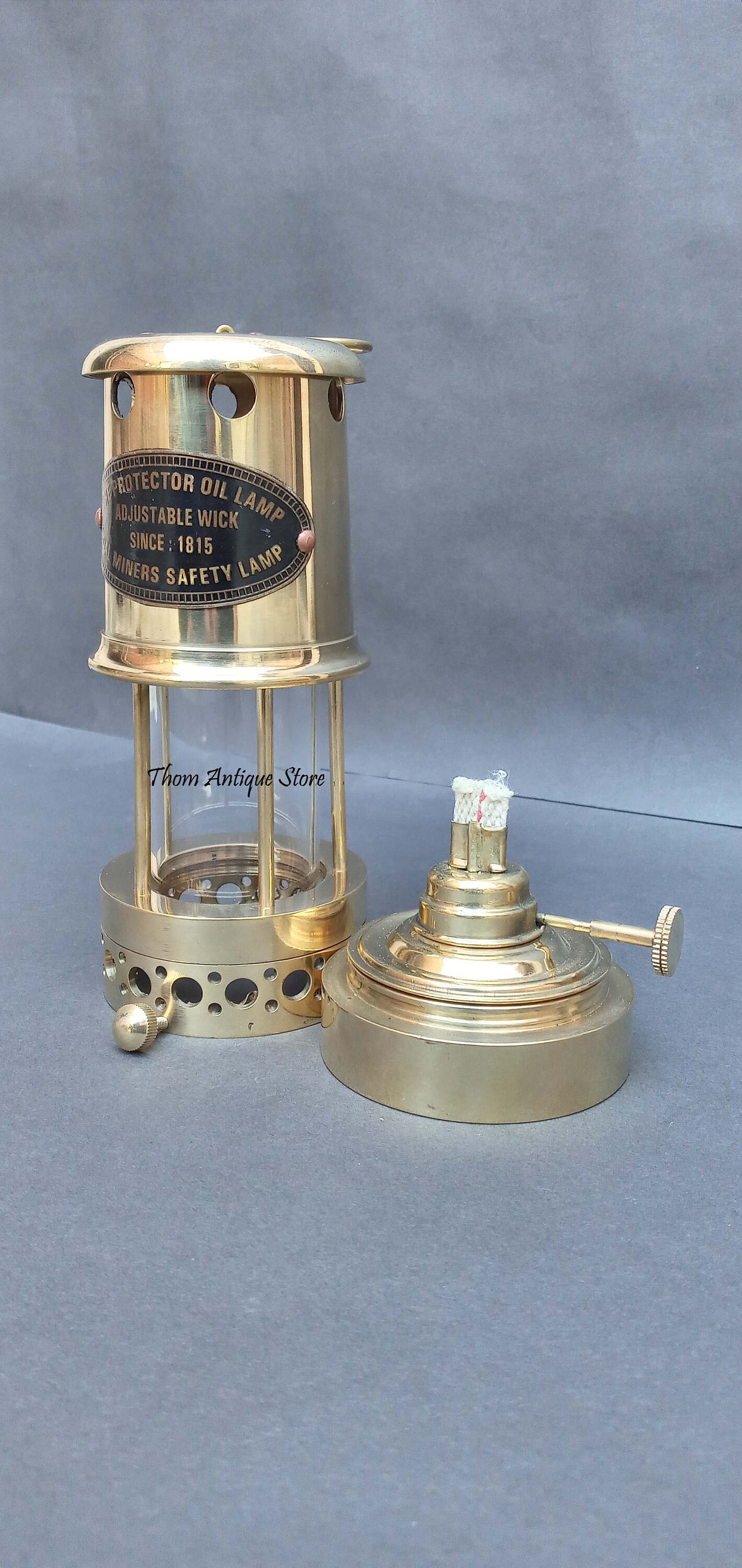 Solid Brass Working Nautical Miner Lamp Oil Ship Lantern Maritime Gift ...