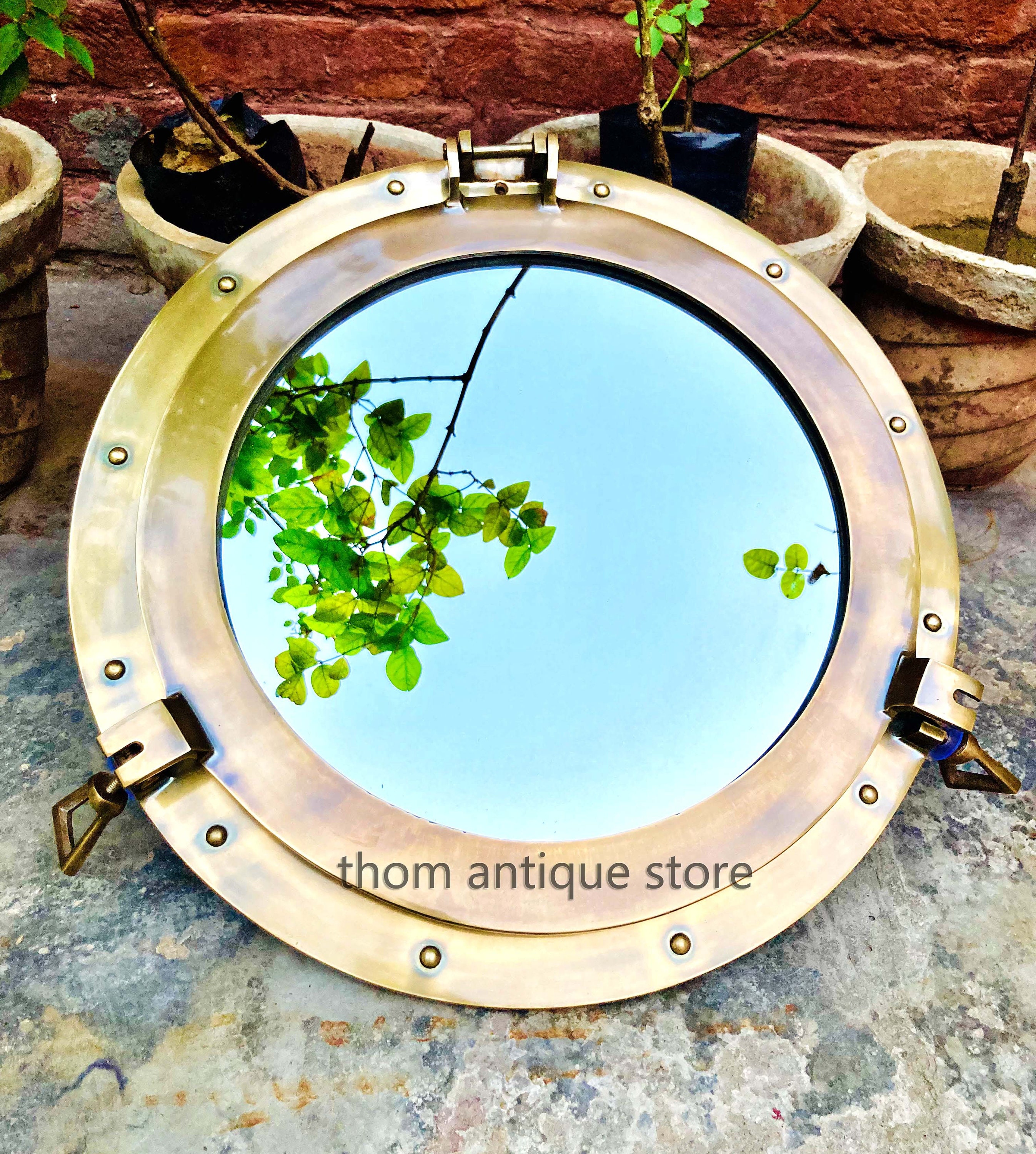 Nautical Barss Finish Porthole Mirror 24 Maritime Ship - Etsy