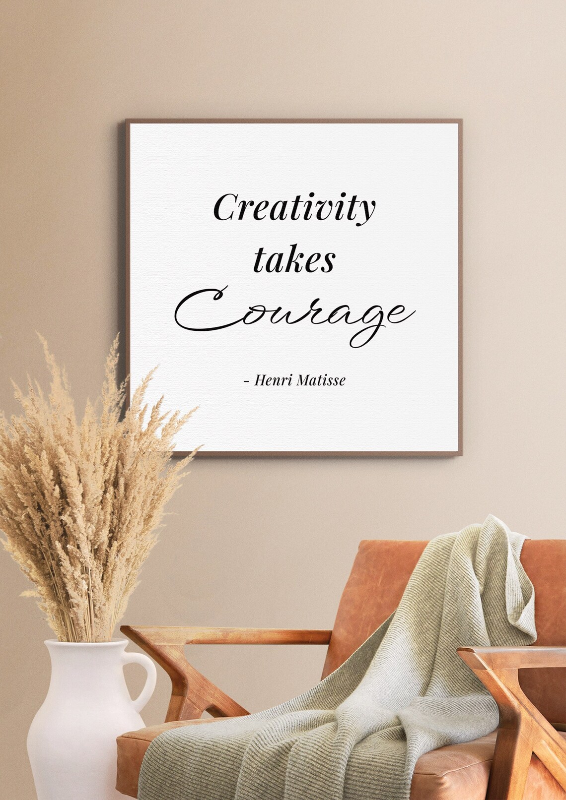 Henri Matisse Typography Wall Art Square Size, Minimal Matisse Quote ...