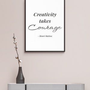 Henri Matisse Typography Wall Art Square Size, Minimal Matisse Quote ...