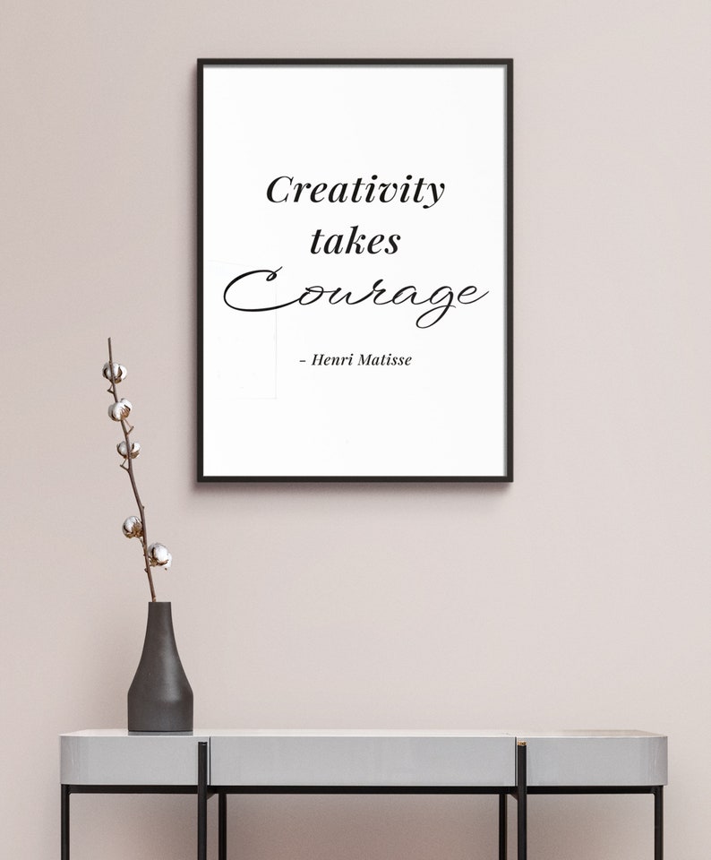 Henri Matisse Typography Wall Art Square Size, Minimal Matisse Quote ...