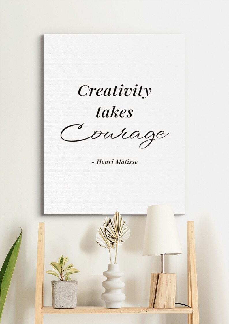Henri Matisse Typography Wall Art Square Size, Minimal Matisse Quote ...