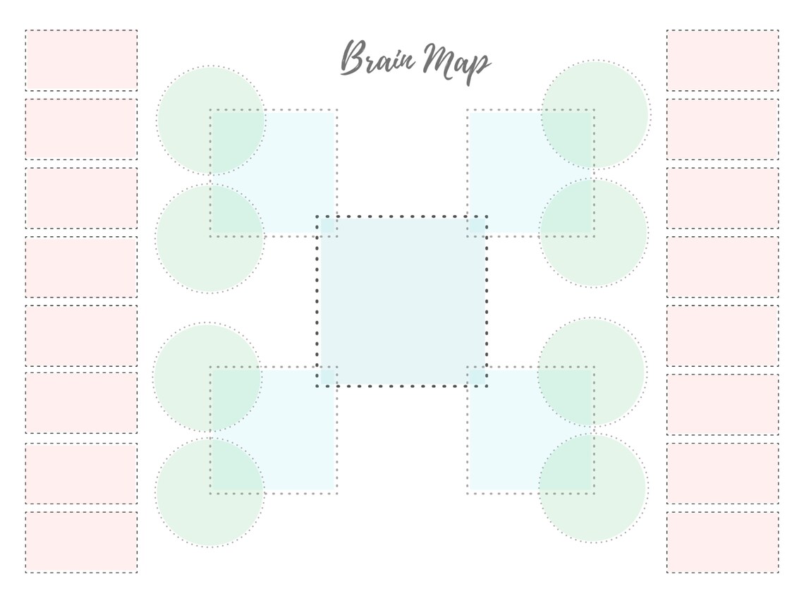 PRINTABLE PLANNER MAP A4 Brain/ Mind Map Printable Pastel or Black and ...