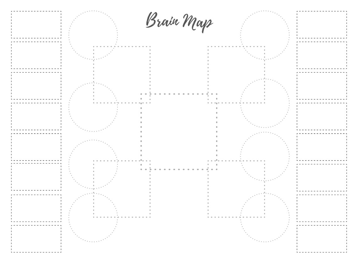 PRINTABLE PLANNER MAP A4 Brain/ Mind Map Printable Pastel or Black and ...