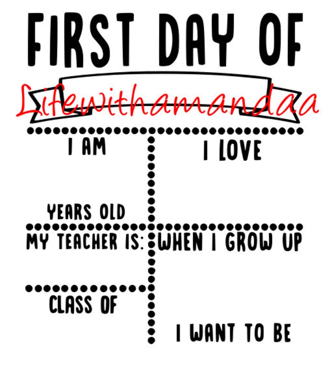 First Day of Svg - Etsy