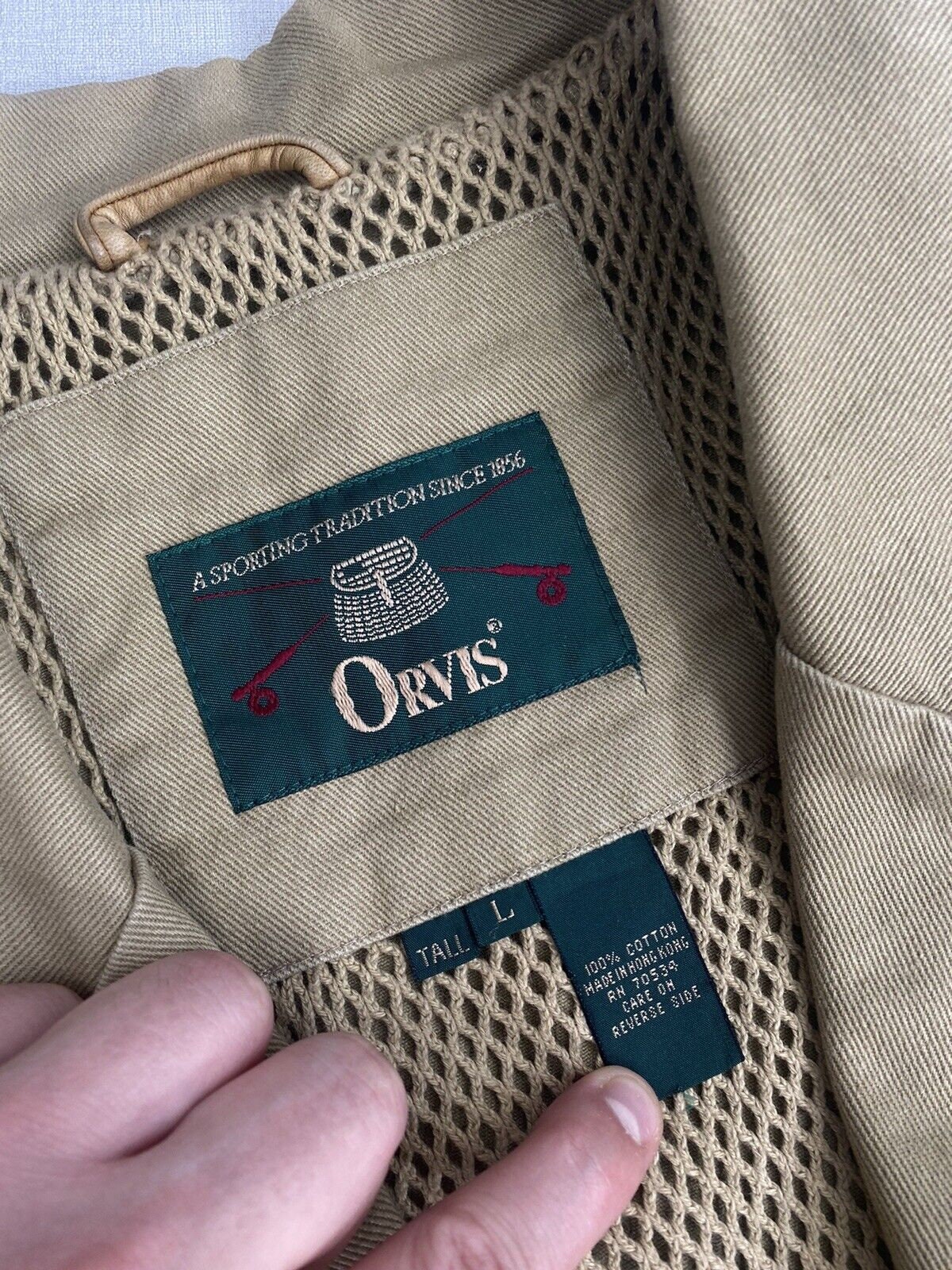 Mens Vintage Orvis Jacket Tan Sport Coat Blazer Hike Chore Outdoor ...