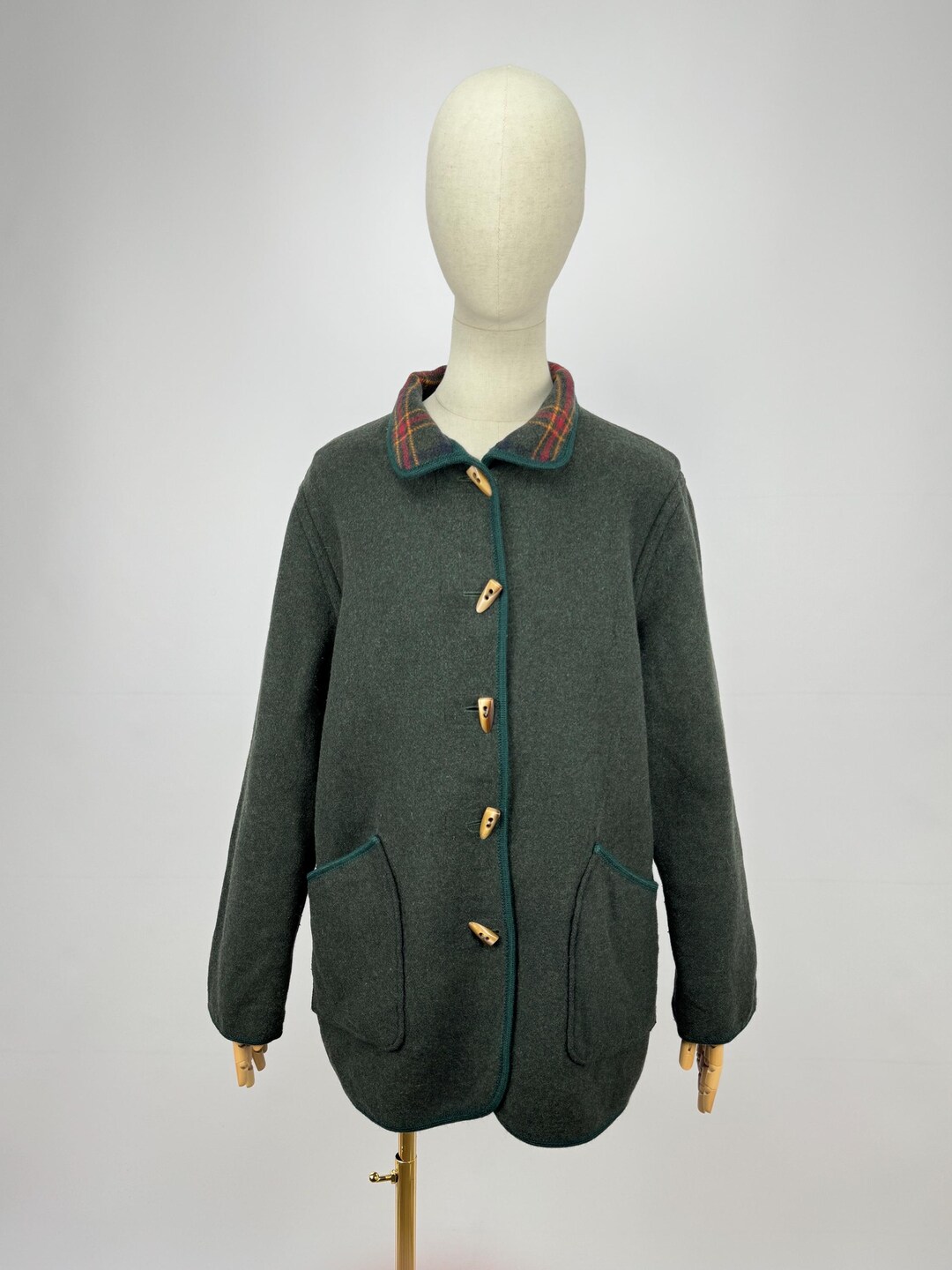 Vintage Rowland's Wool Coat Green Plaid Superfine Australian Made ...