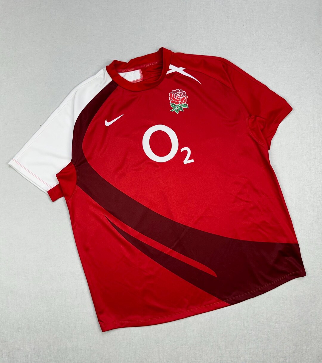 Vintage Nike Jersey Shirt 2007 England Rugby O2 Rose Red Mens XXL - Etsy