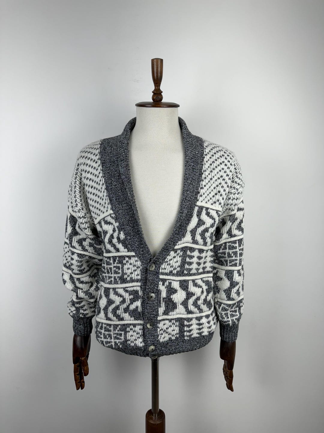 Men's Vintage NICO Abstract Cardigan Sweater Size S - Etsy