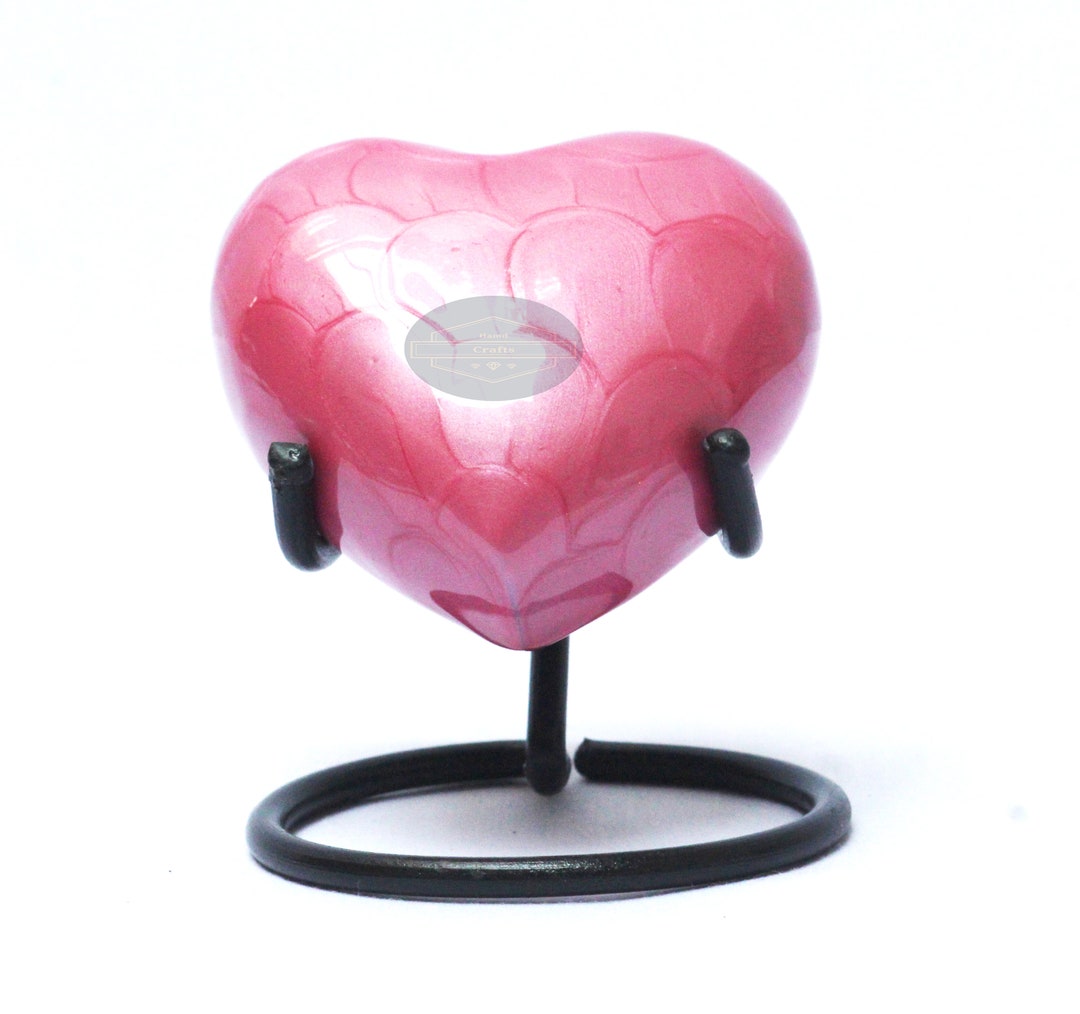 Personalized Heart Shaped Urn in Pink Colour Mini Heart Cremation Urn ...