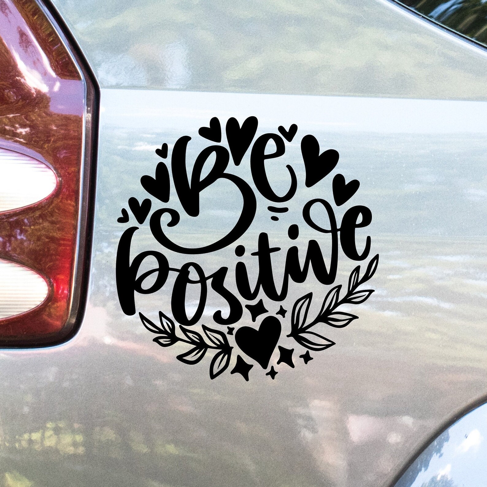 Be Positive Decal Round Quote Vinyl - Etsy
