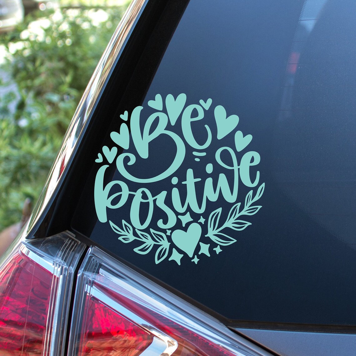 Be Positive Decal Round quote vinyl | Etsy