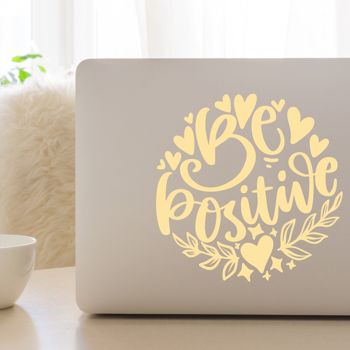 Be Positive Decal Round Quote Vinyl - Etsy