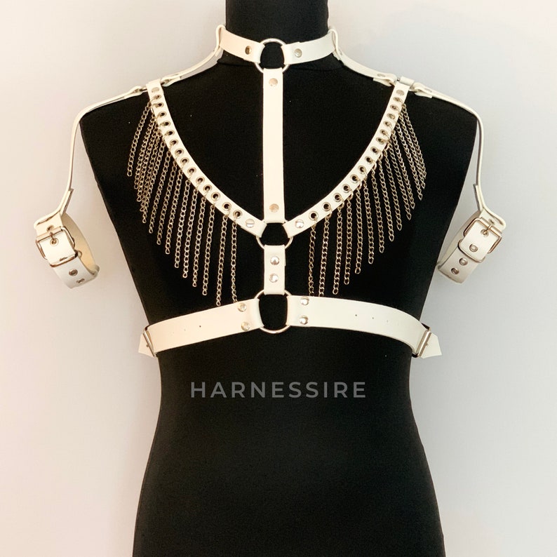 Body Chain Harness Man Red Chest Harness With Chain Man | Etsy