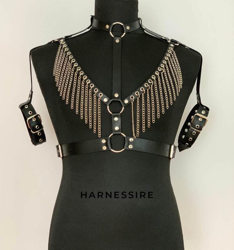 Body Chain Harness Man Red Chest Harness With Chain Man - Etsy