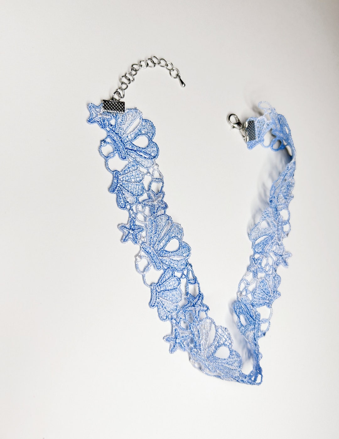 5 Colors Mermaid Lace Choker Vintage Collar Lace Weave Choker Seashell ...