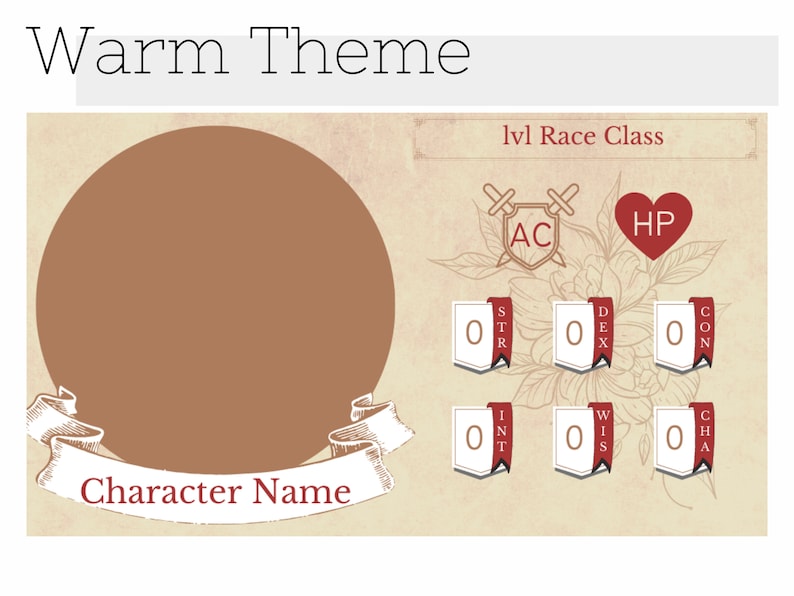 Dnd Character Card Template - Etsy