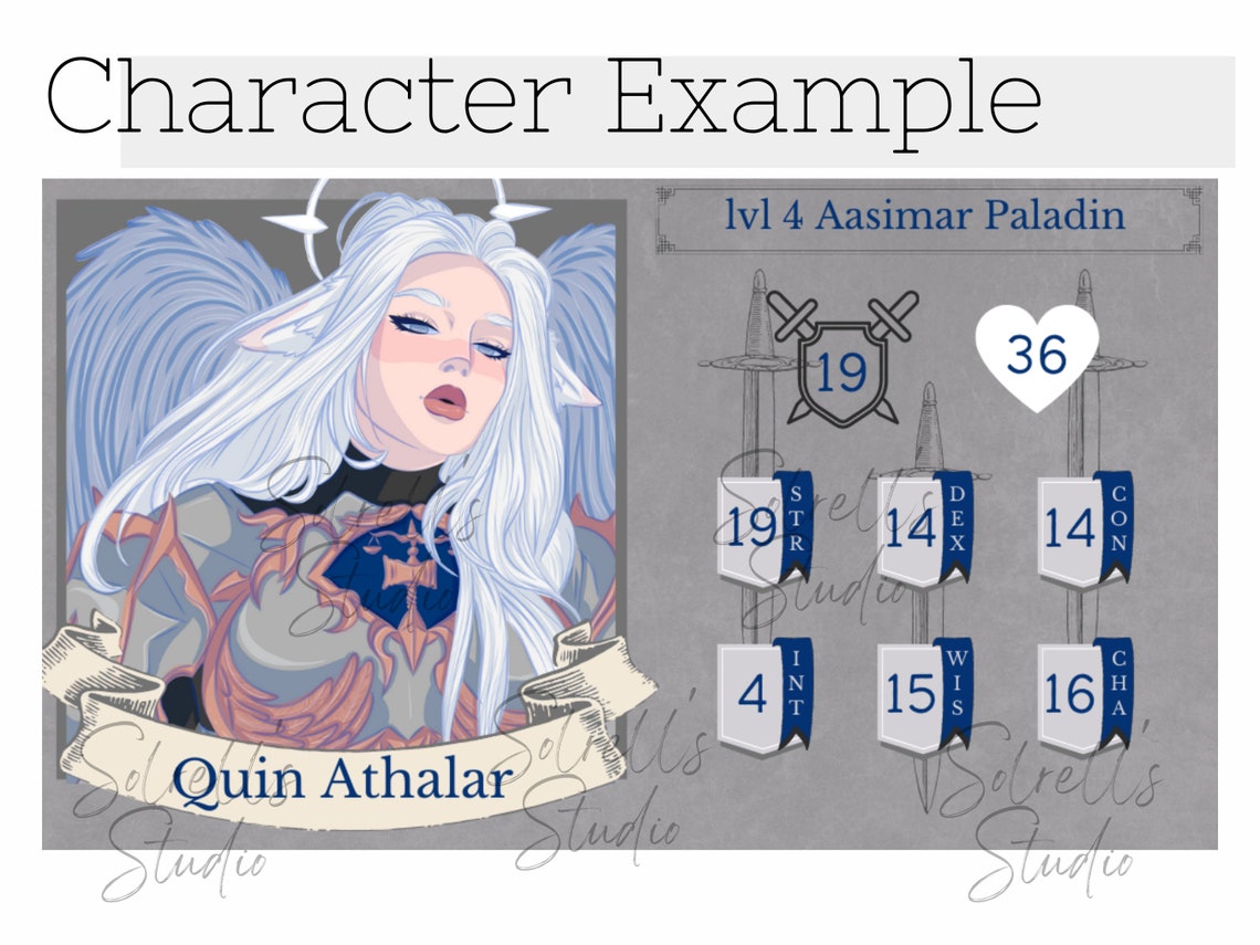 Dnd Character Card Template - Etsy