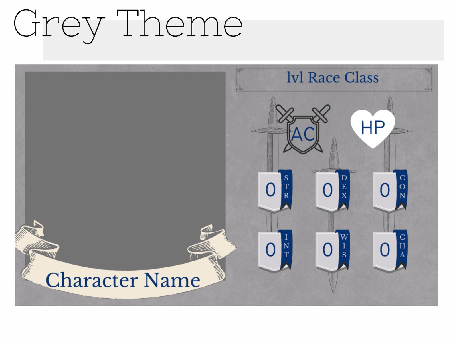 Dnd Character Card Template - Etsy
