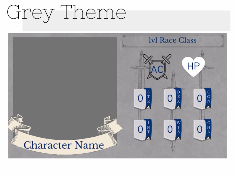Dnd Character Card Template - Etsy