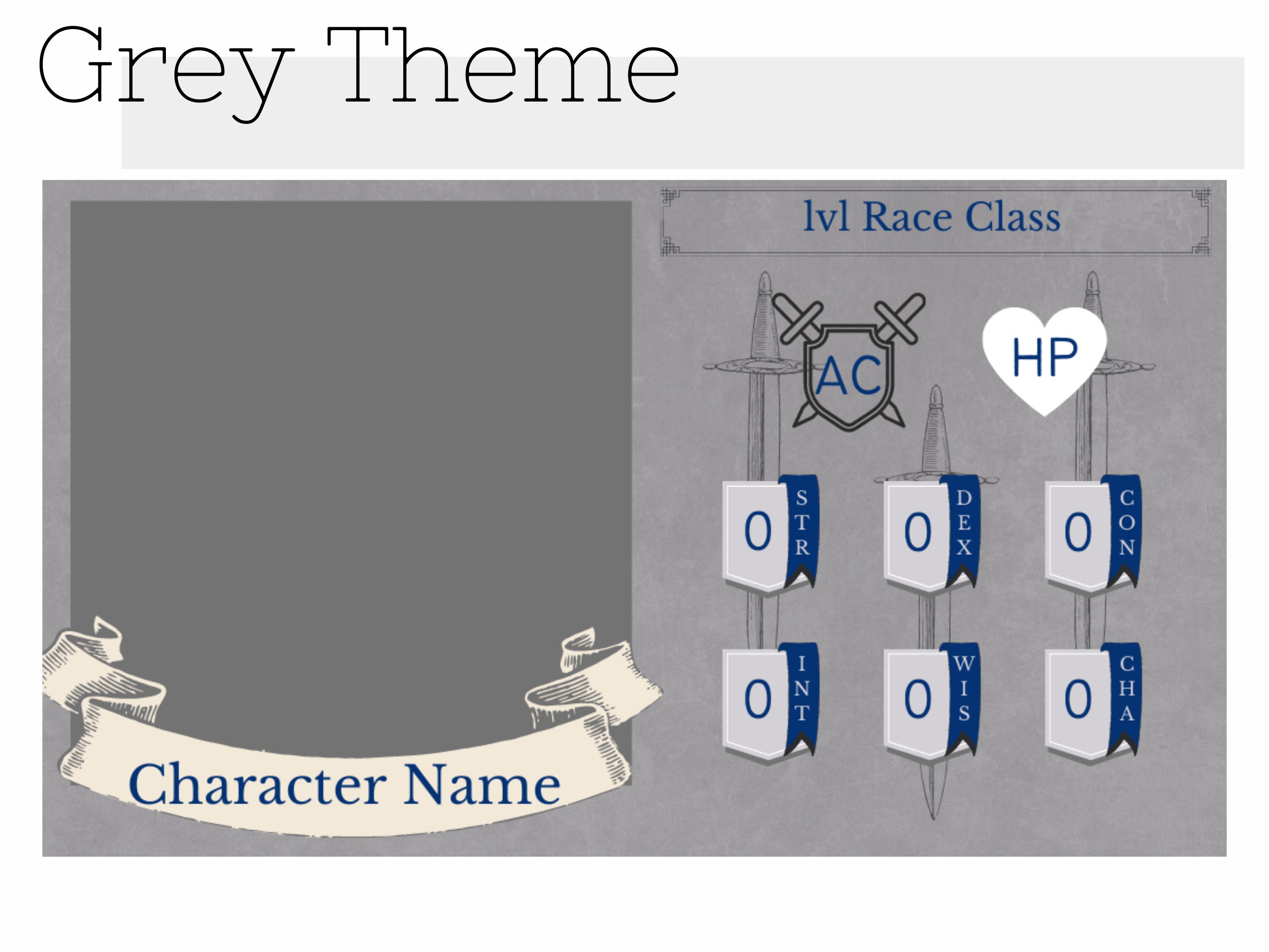 Dnd Character Card Template - Etsy
