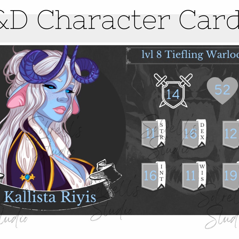 Make Character Cards - Etsy