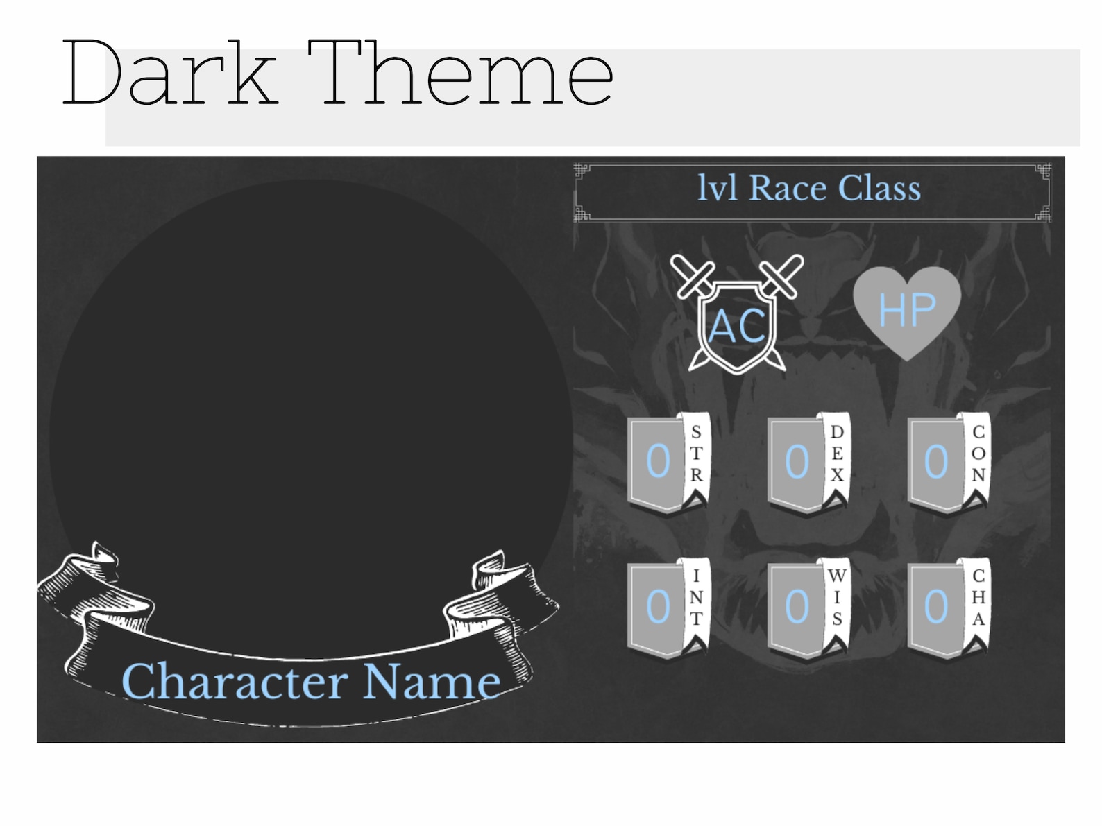 Dnd Character Card Template - Etsy