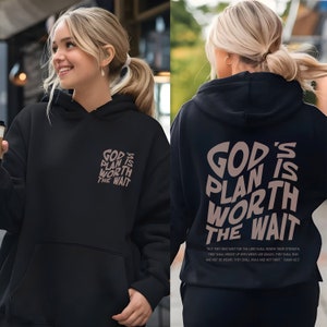 God's Plan Hoodie, Faith Over Fear Hoodie, Matching Bestie Gift, Christian Shirts, Trendy Jesus ...