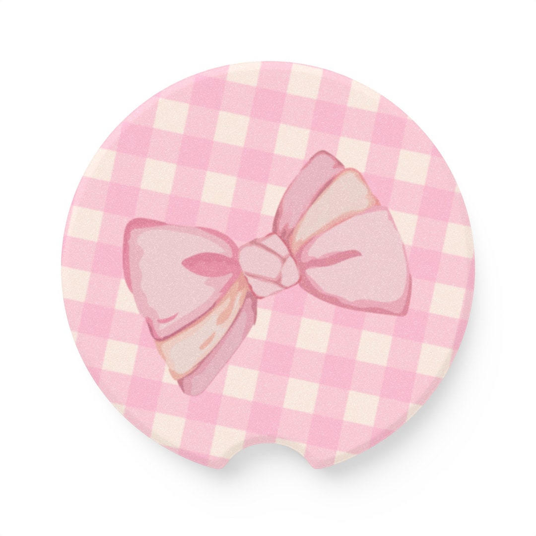 Coquette Pink Bow Coasters for Her Coffee Table Dorm Room Gifts ...