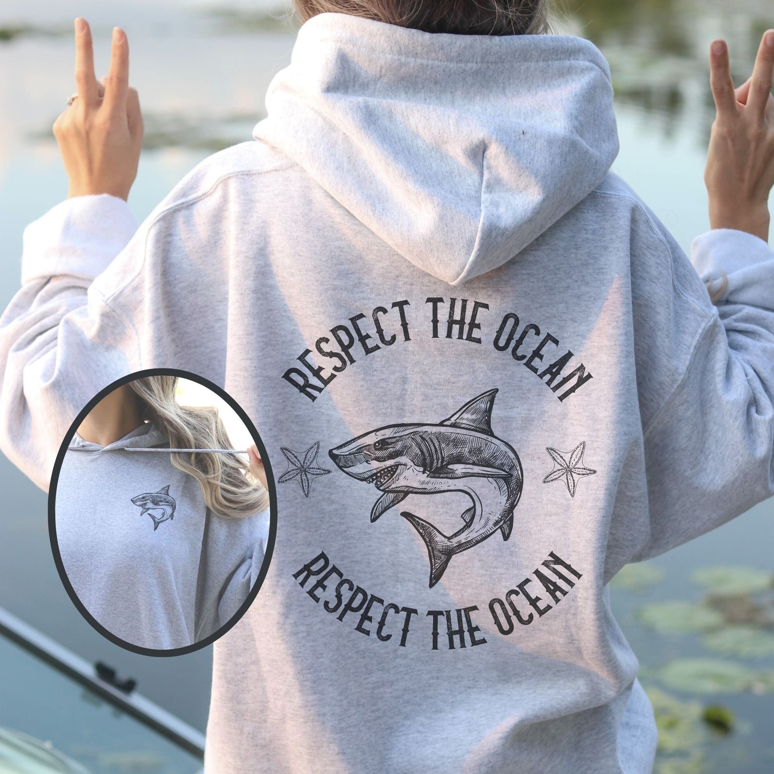 Oceancore Hoodie, Shark Hoodie, Save the Sharks, Save the Ocean, Shirt ...