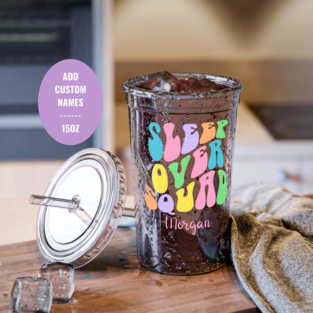 Custom Sleepover Gift for Daughter Acrylic Tumbler Pajama Party Girls ...