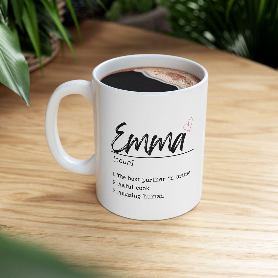 Personalized Name Definition Mug: Custom Script Font Coffee Mug - Etsy