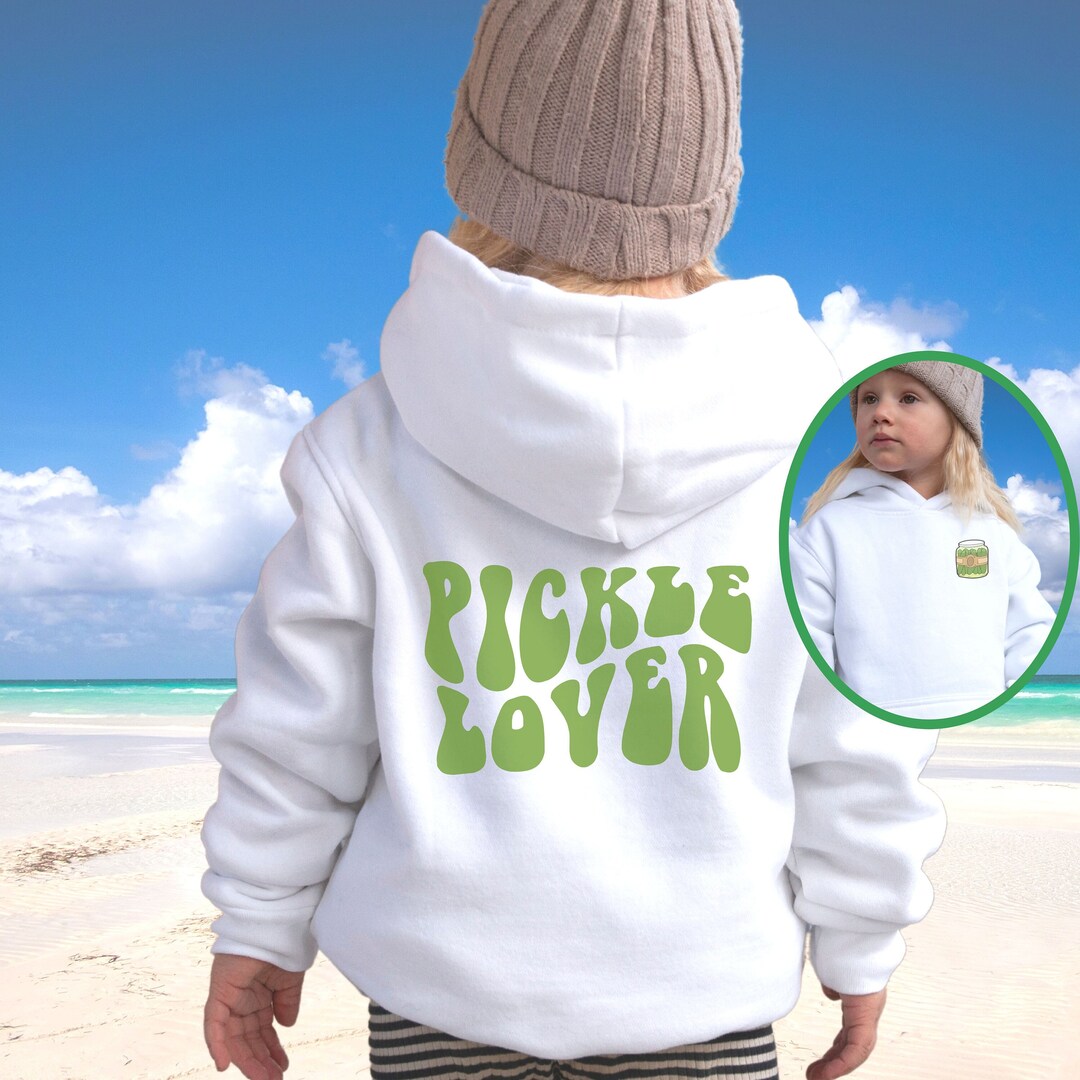 YOUTH Trendy Pickles Hoodie front & Back Pickle Lovers Crewneck, Preppy ...