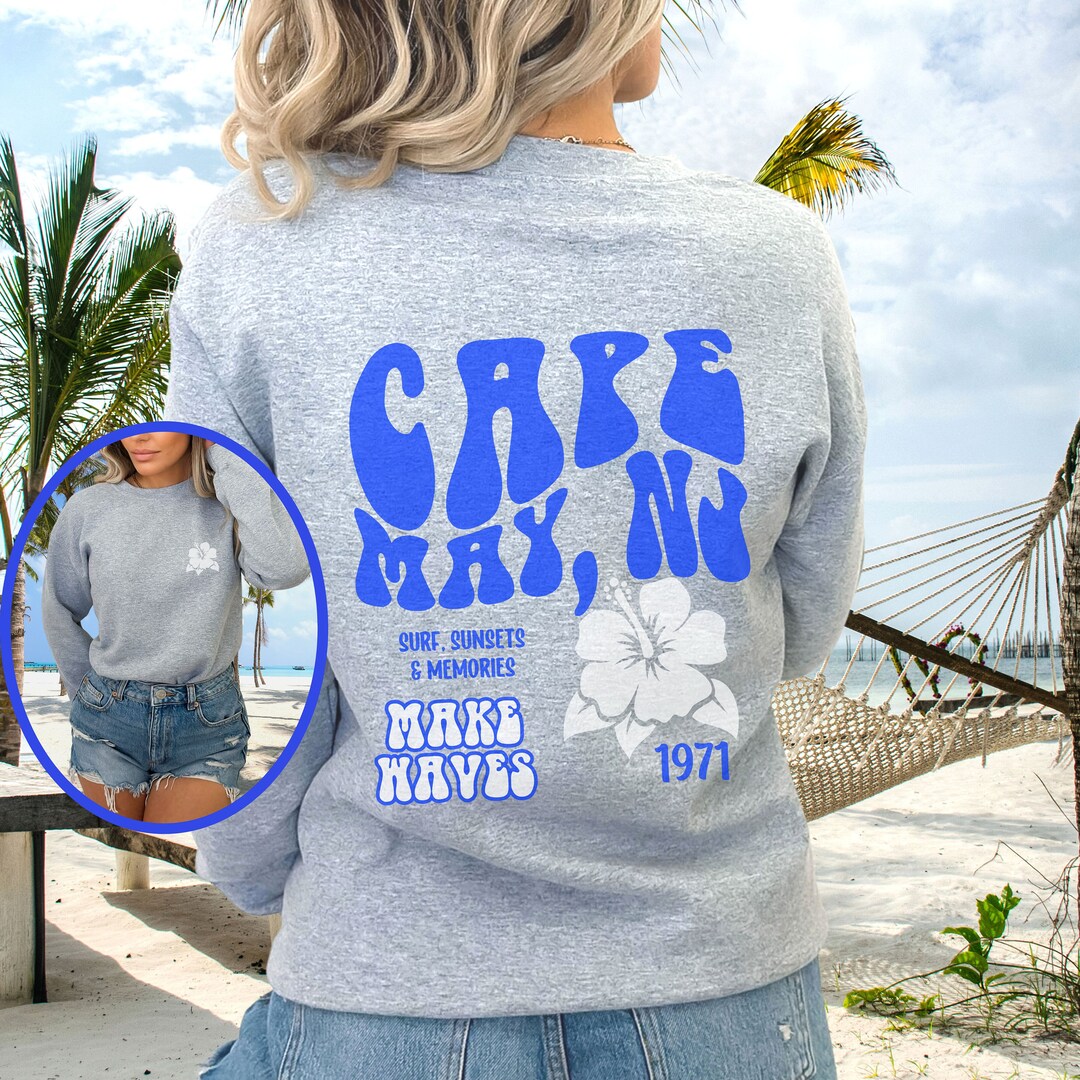 Cape May Jersey Shore Sweatshirt, Preppy NJ Shirt, Trendy Crewneck for ...