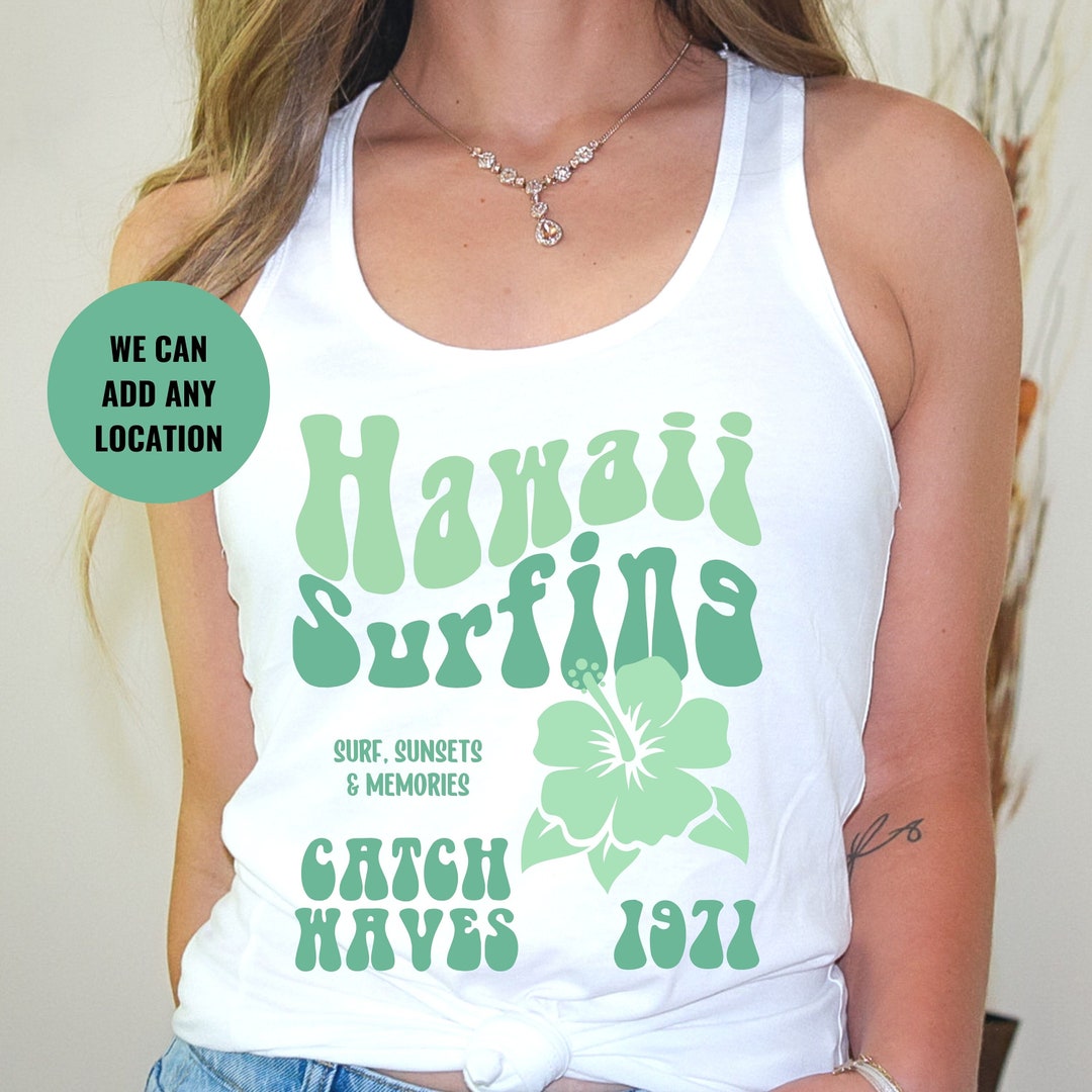 Hawaii Beach Tank Tops, Honolulu Tank Top, Oahu Shirt, Surfer Girl ...