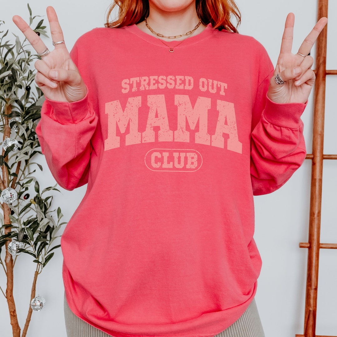 Stessed Out Mom's Club Long Sleeve Shirt: Volleyball Mom Shirt | Game ...