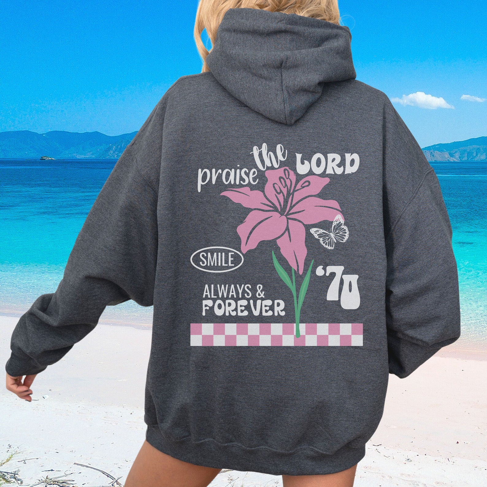 Retro Religious Hoodie Coconut Girl Aesthetic Faith Sweatshirt Trendy ...