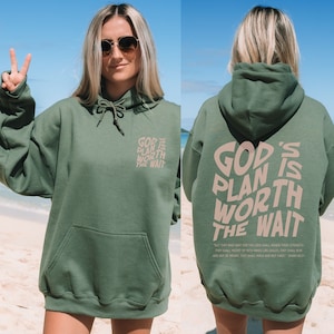 God's Plan Hoodie, Faith Over Fear Hoodie, Matching Bestie Gift, Christian Shirts, Trendy Jesus ...