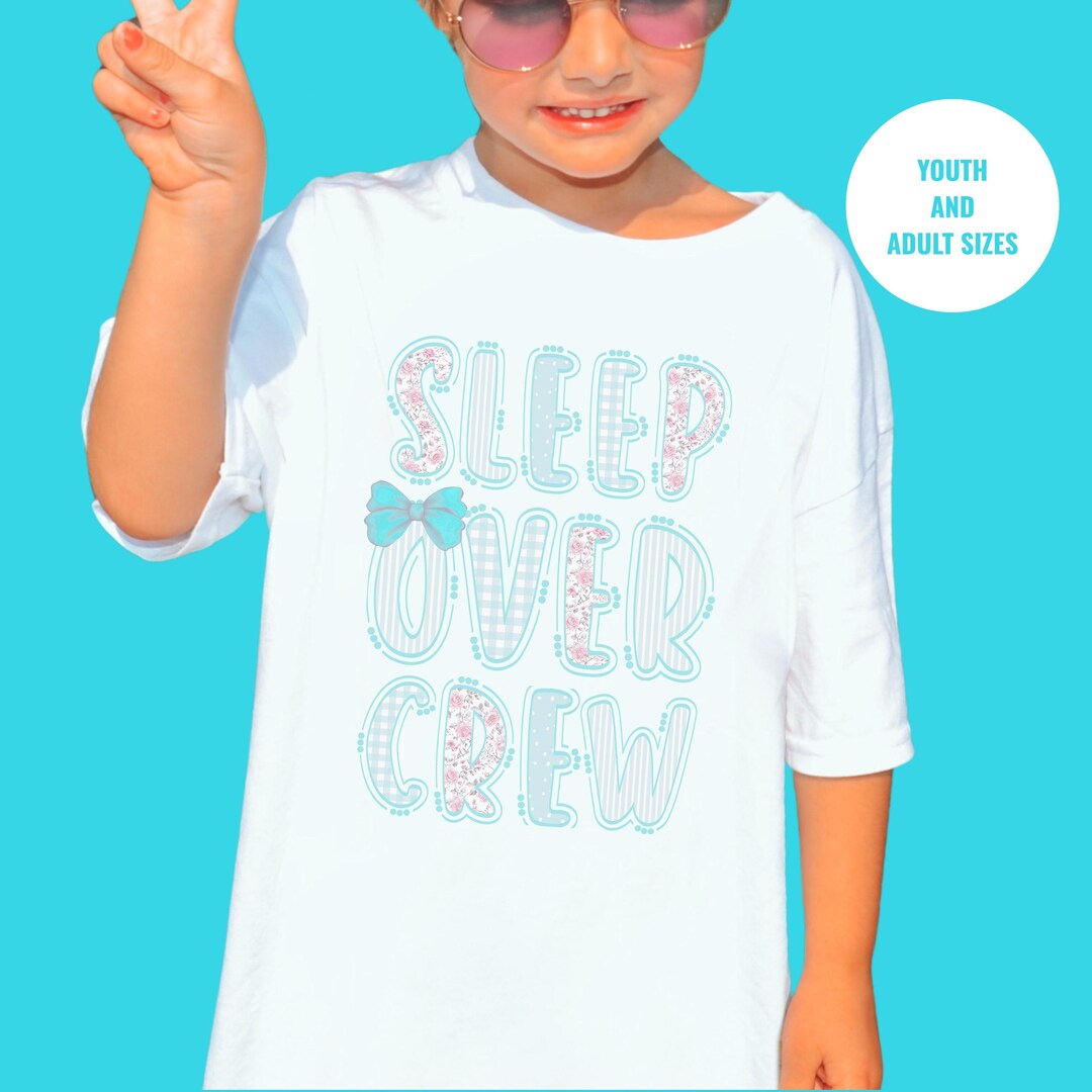 Girls' Sleepover Squad Coquette Sweatshirt: Pajama Party Graphic Tee - Etsy