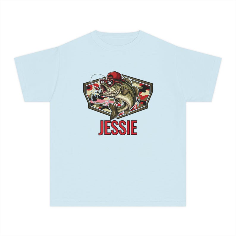 YOUTH - Personalized Camo T-shirt: Custom Fish Valentine Gift for Boy's ...