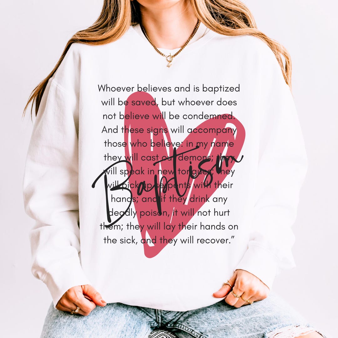 Baptism Scripture Sweatshirt Praise the Lord Bible Verst Crewneck ...
