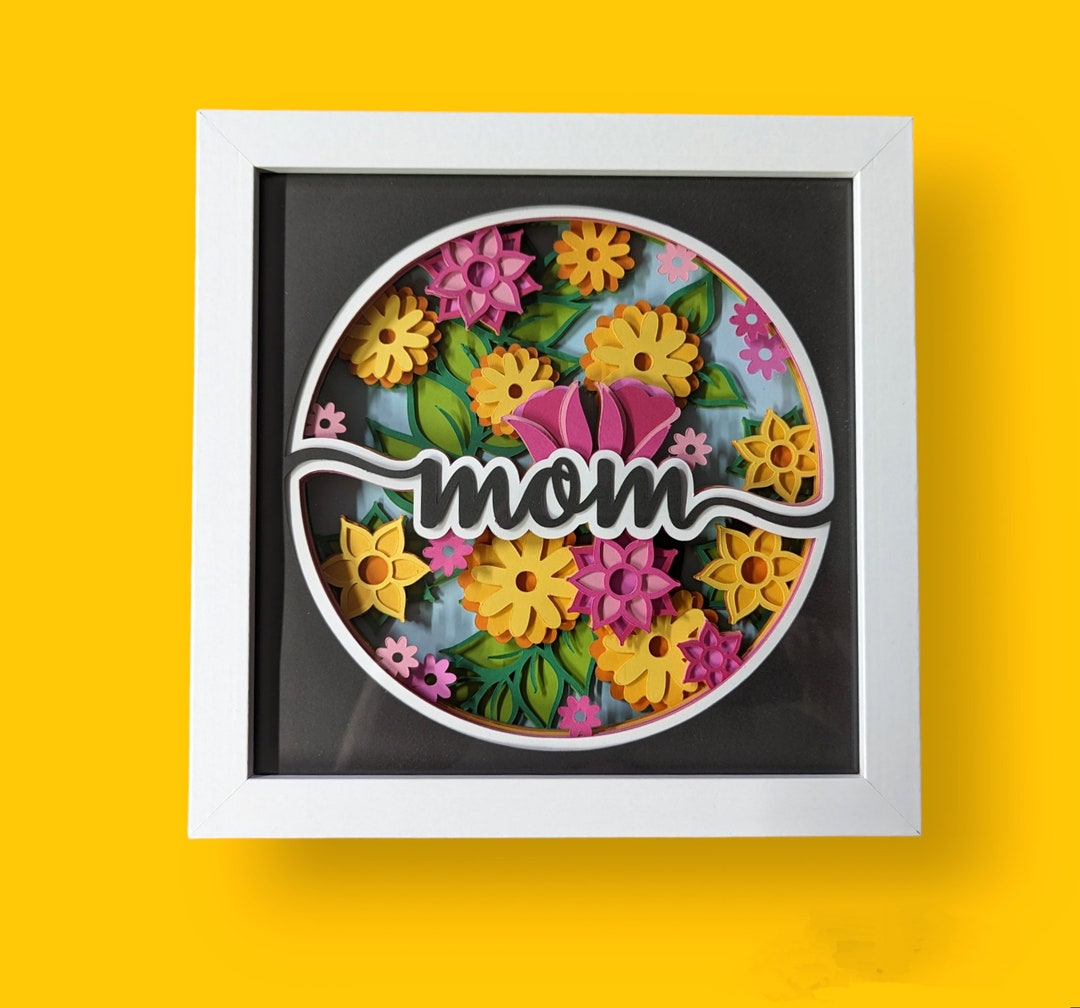 Beautiful Gift Mom Floral 3D Shadowbox Paper Craft Free Shipping - Etsy
