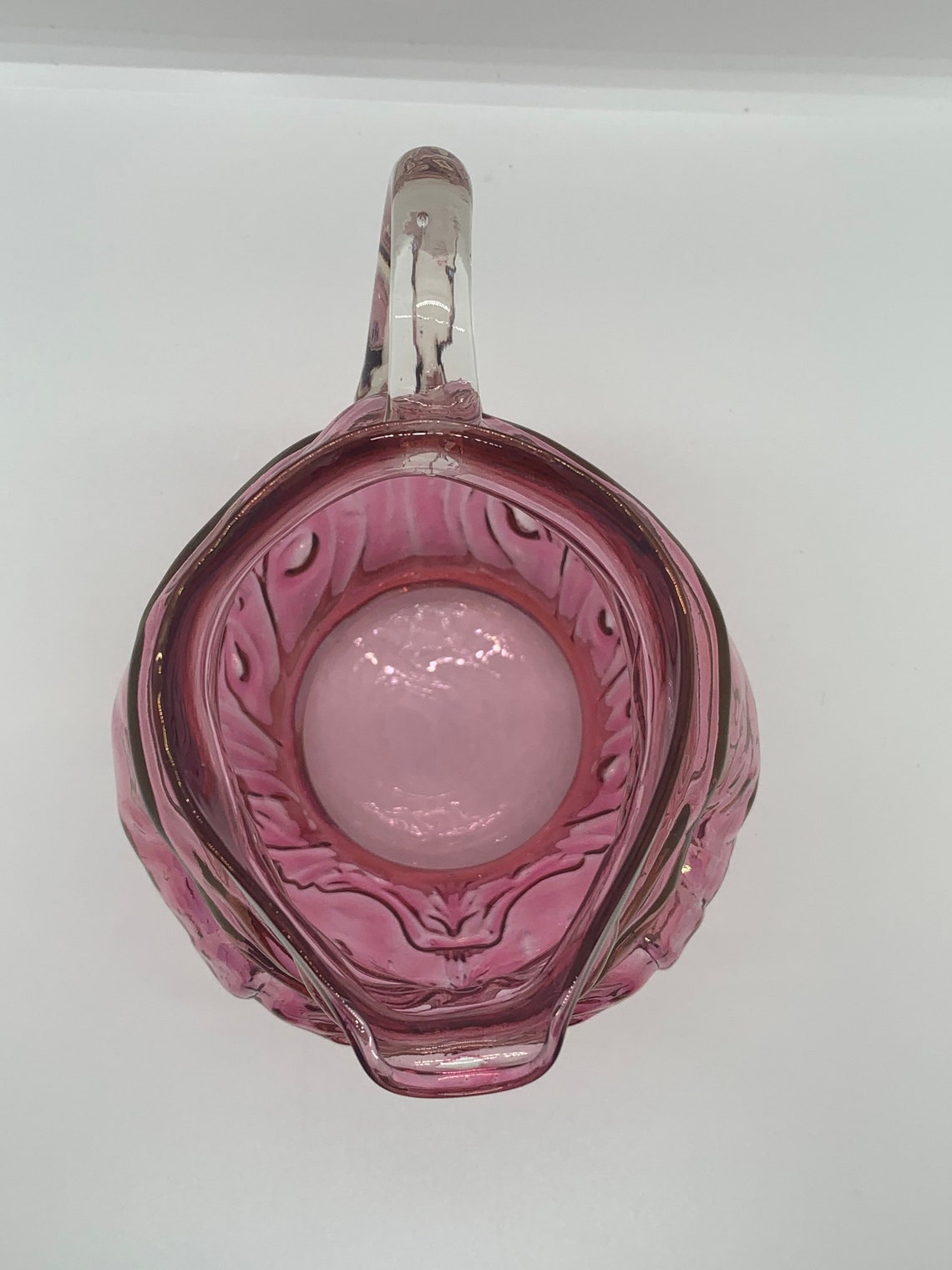 Vintage Cranberry Flash Glass Kanawha Toby Friar Tuck Pitcher | Etsy