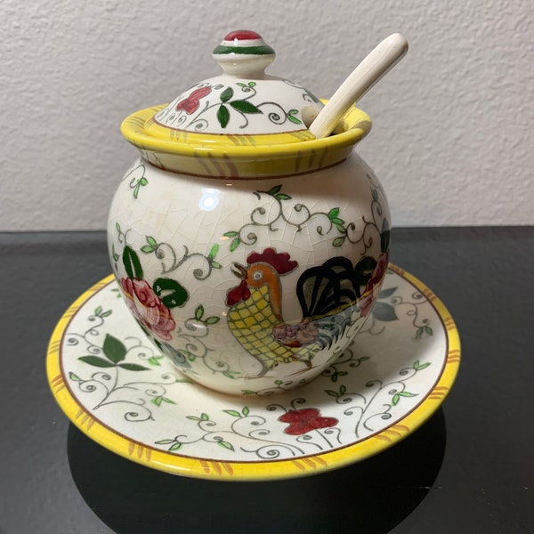 Rooster and Roses - Etsy