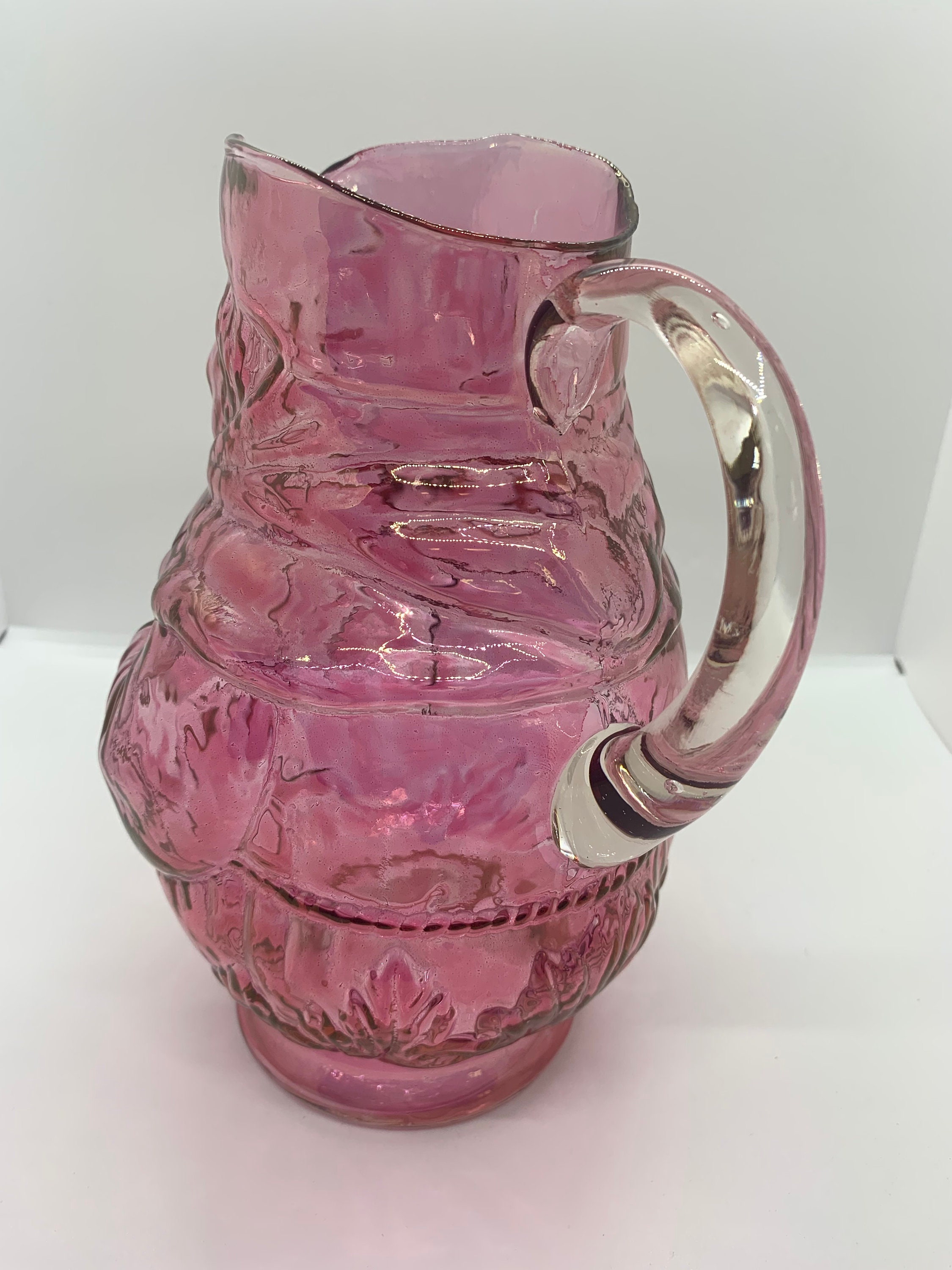Vintage Cranberry Flash Glass Kanawha Toby Friar Tuck Pitcher - Etsy